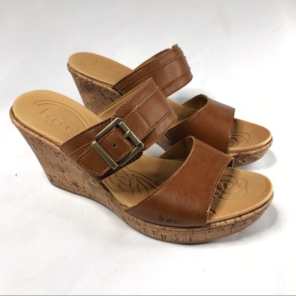 boc | Shoes | Boc Born Concepts Pounce Cork Wedge Slip On Sandal Brown ...